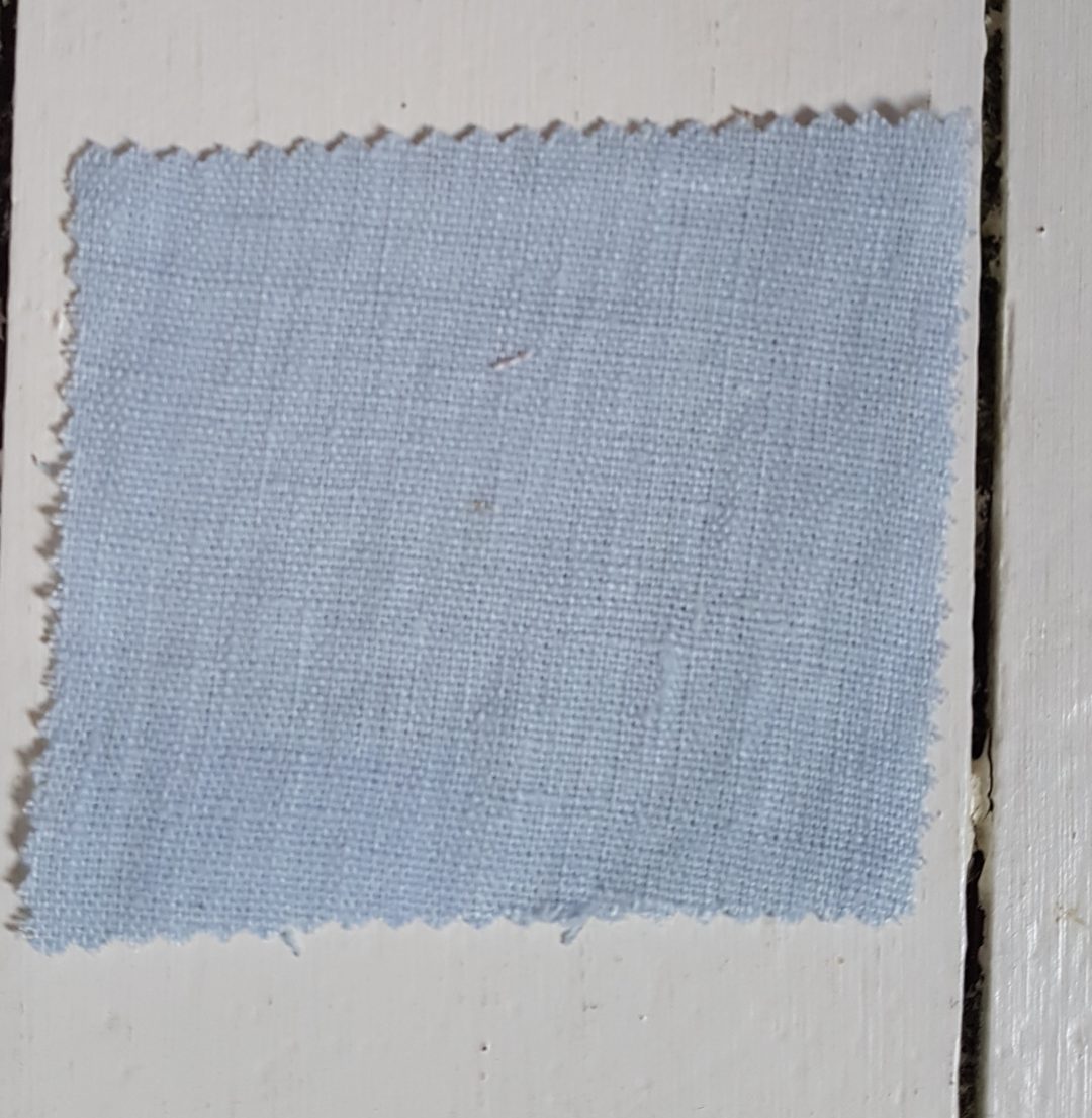 Powder Blue Soft Tumbled and Washed 100% Linen – Rose and Foxgloves