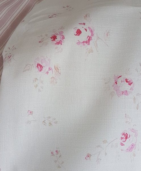 French Faded Roses Linen Fabric – Rose and Foxgloves