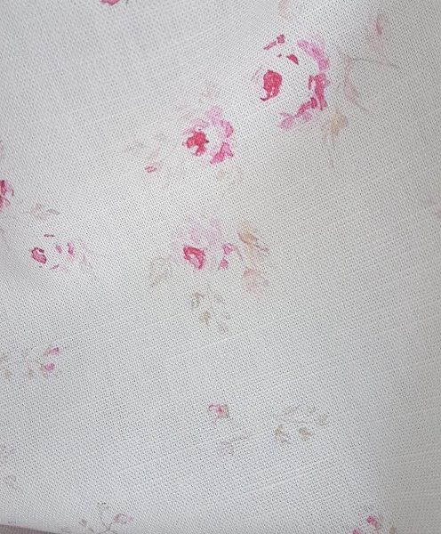 French Faded Roses Linen Fabric – Rose and Foxgloves